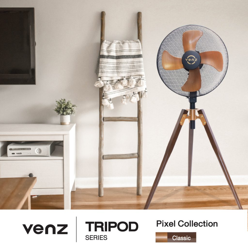 Venz เวนซ์ พัดลมไม้แท้ รุ่น Pixel Classic 18 นิ้ว ตั้งพื้น - Venz Style